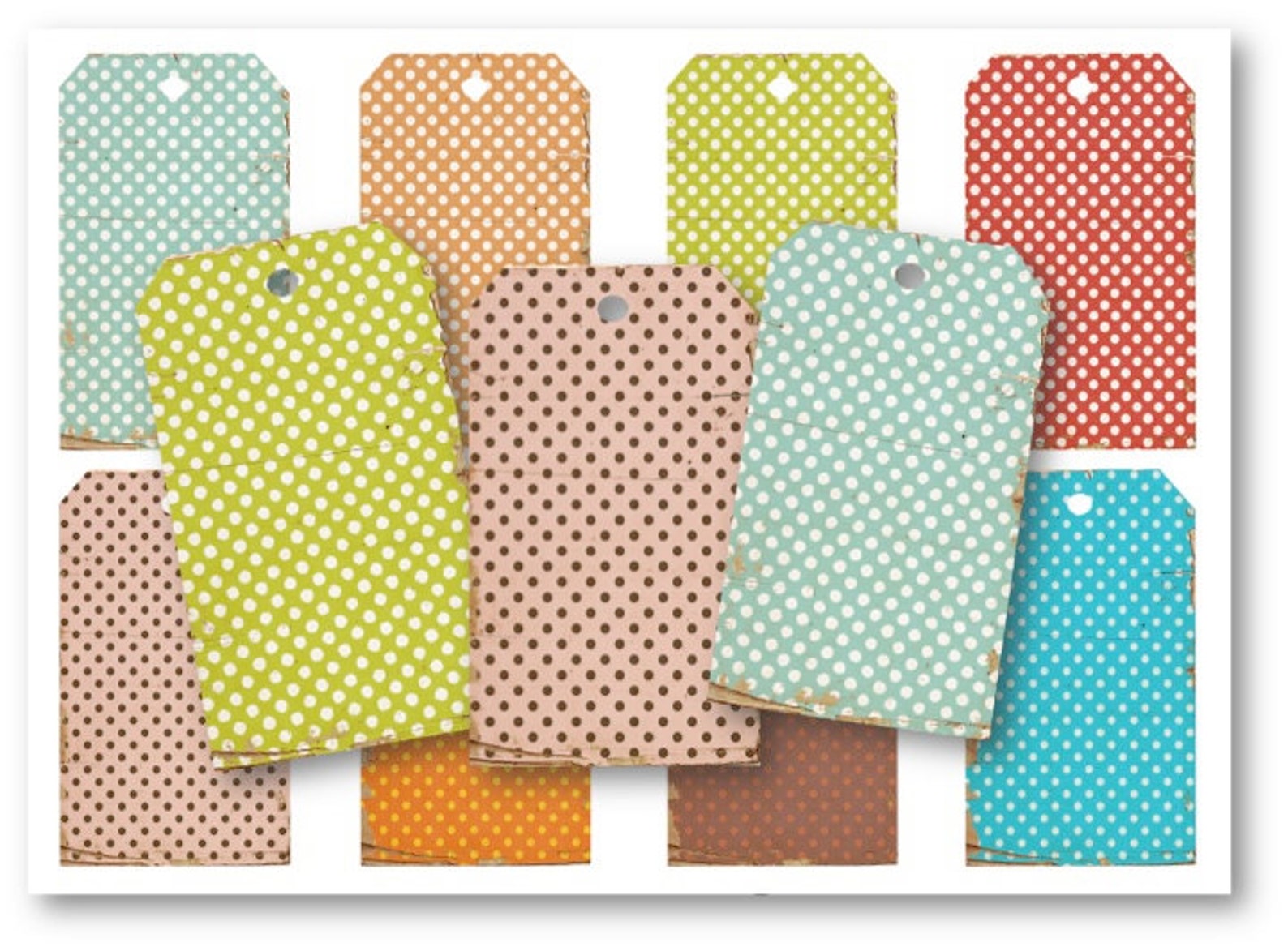 DIGITAL Polka Dot Gift Tags Digital Collage Sheet Download | Etsy