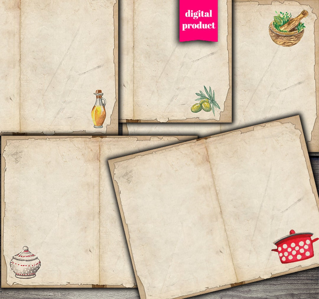 DIGITAL Vintage Cook Book Pages - Printable Recipe Journal - VBM2575 - Etsy