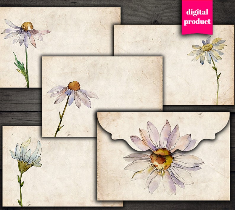 DIGITAL Floral Envelopes Printable Vintage Floral Envelopes - Etsy