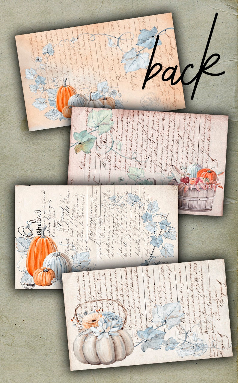 DIGITAL Fall Pumpkin Envelopes Digital Collage Sheet - Etsy