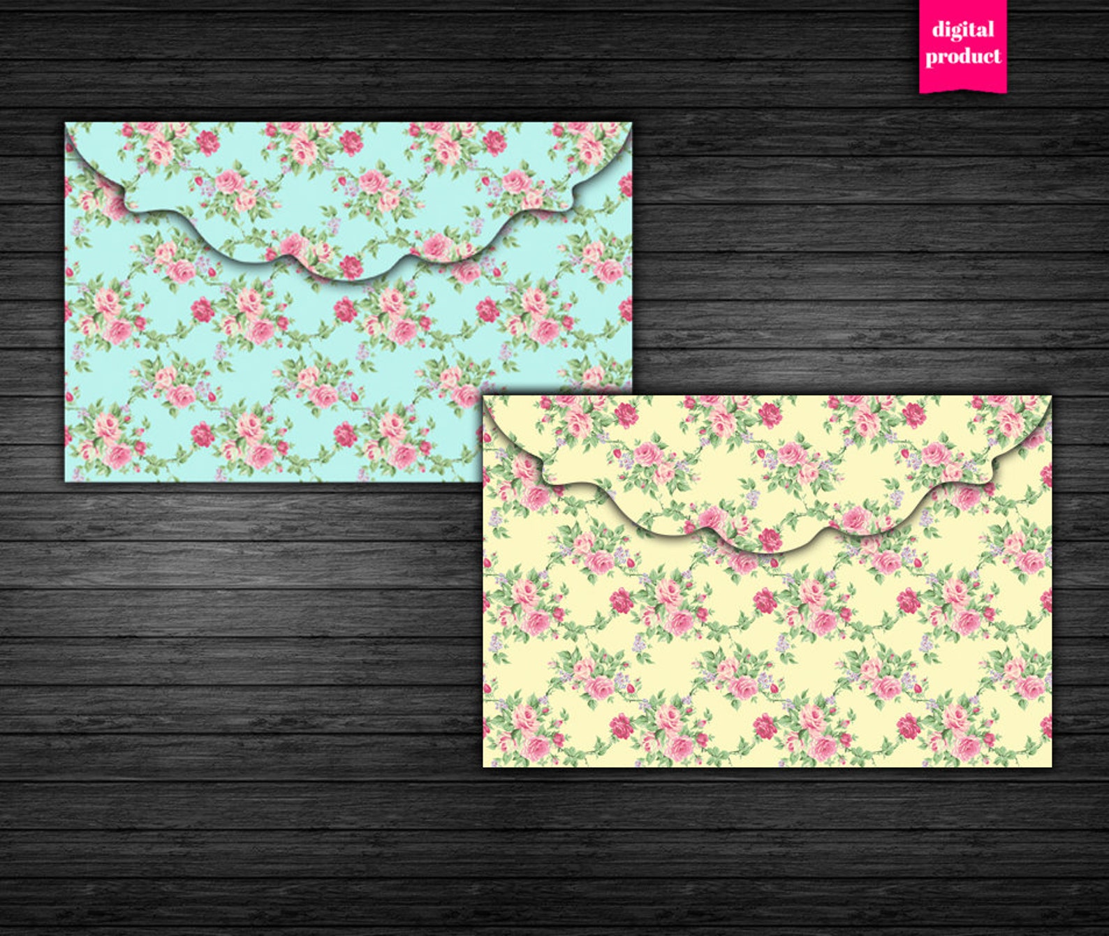DIGITAL Floral Envelopes Printable Envelopes Download - Etsy