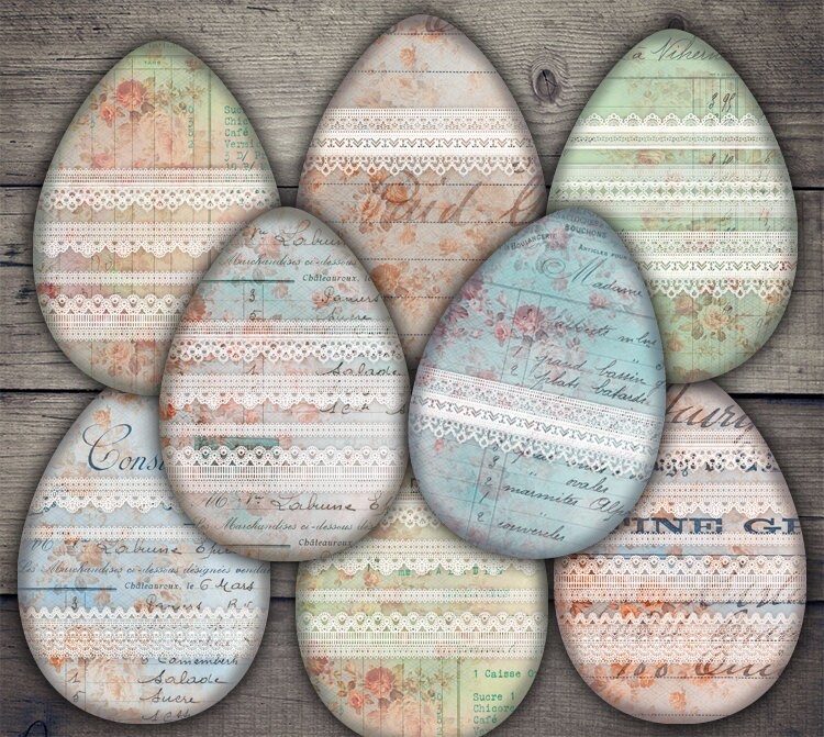 DIGITAL Vintage Easter Eggs Digital Collage Sheet Printable - Etsy