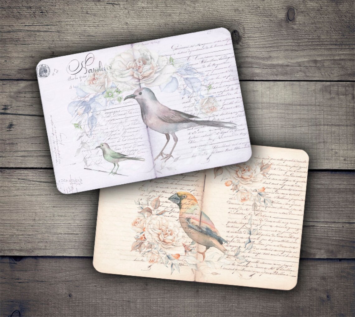 DIGITAL Bird Handwritten Letters Digital Collage Sheet Download - Etsy