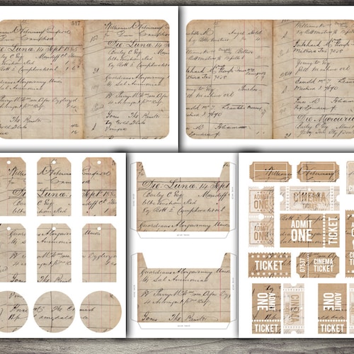 DIGITAL Printable Vintage Ephemera Digital Junk Journal - Etsy