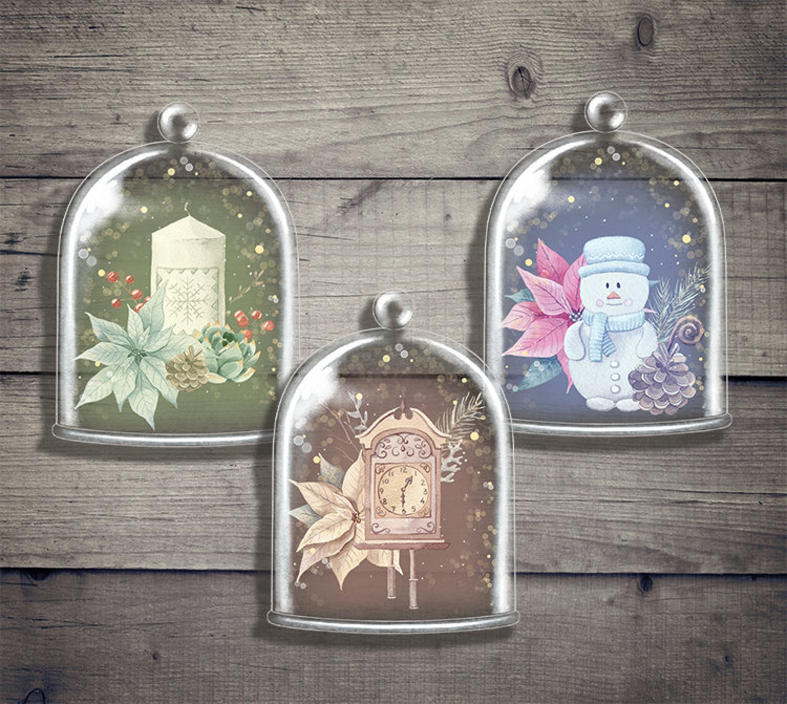 DIGITAL Christmas Snow Globes Digital Collage Sheet - Etsy