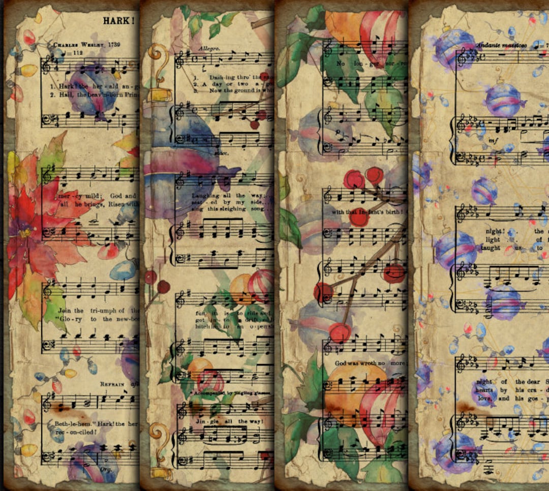 DIGITAL Vintage Christmas Music Sheets - Digital Vintage Christmas ...