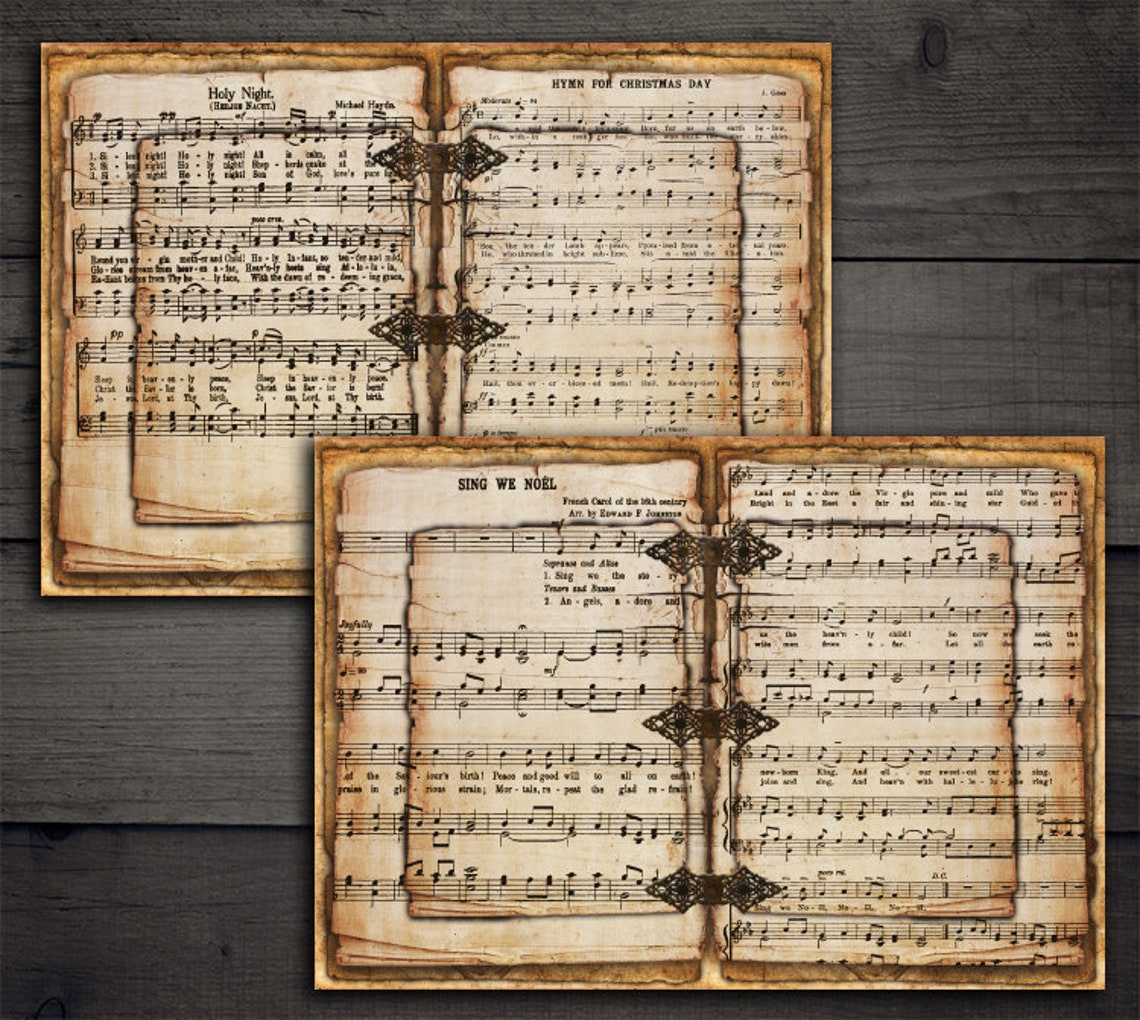 DIGITAL Christmas Vintage Music Sheets Junk Journal - Etsy
