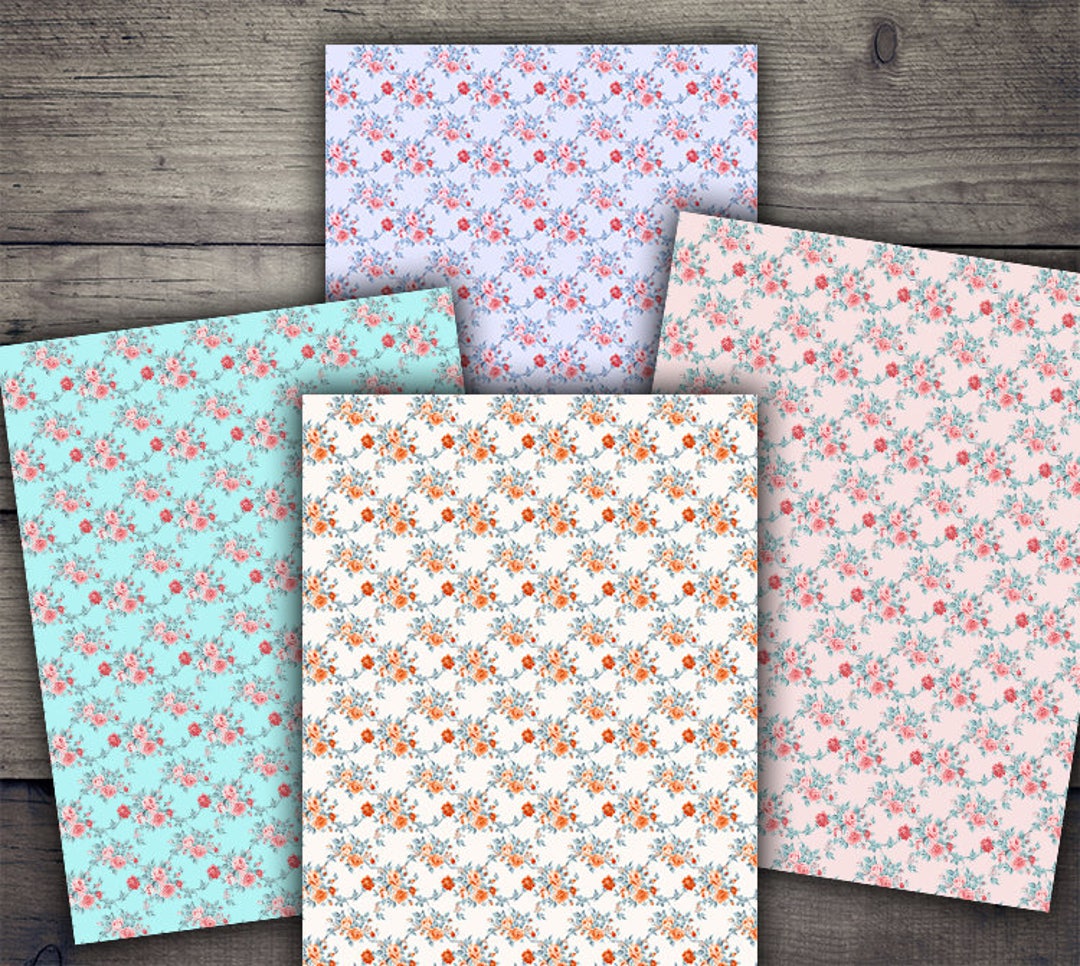 DIGITAL Floral Backgrounds - Digital Paper Printables - Etsy