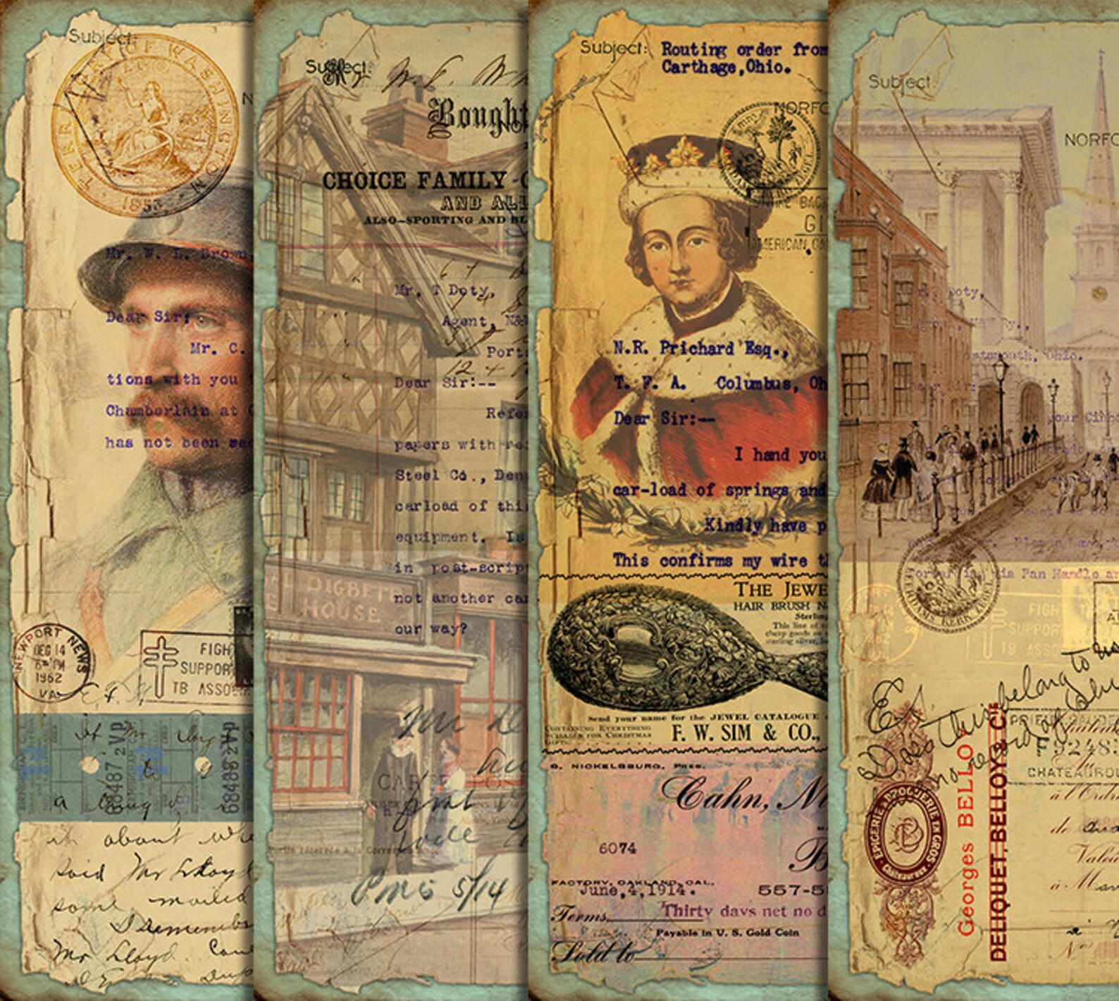 DIGITAL Vintage Grunge Ephemera Digital Collage Sheet | Etsy