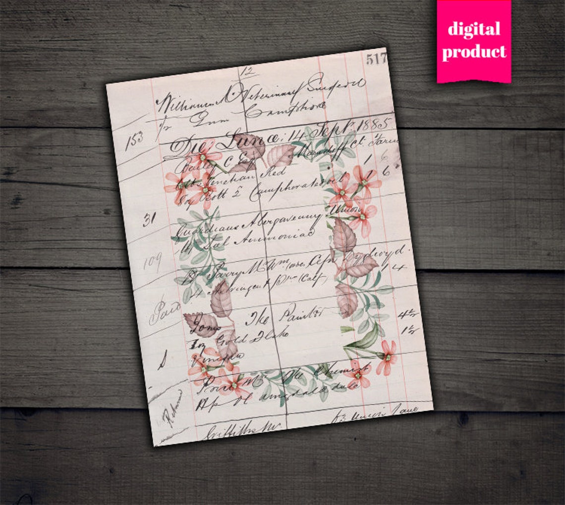 DIGITAL Floral Ephemera Printable Vintage Floral Papers - Etsy