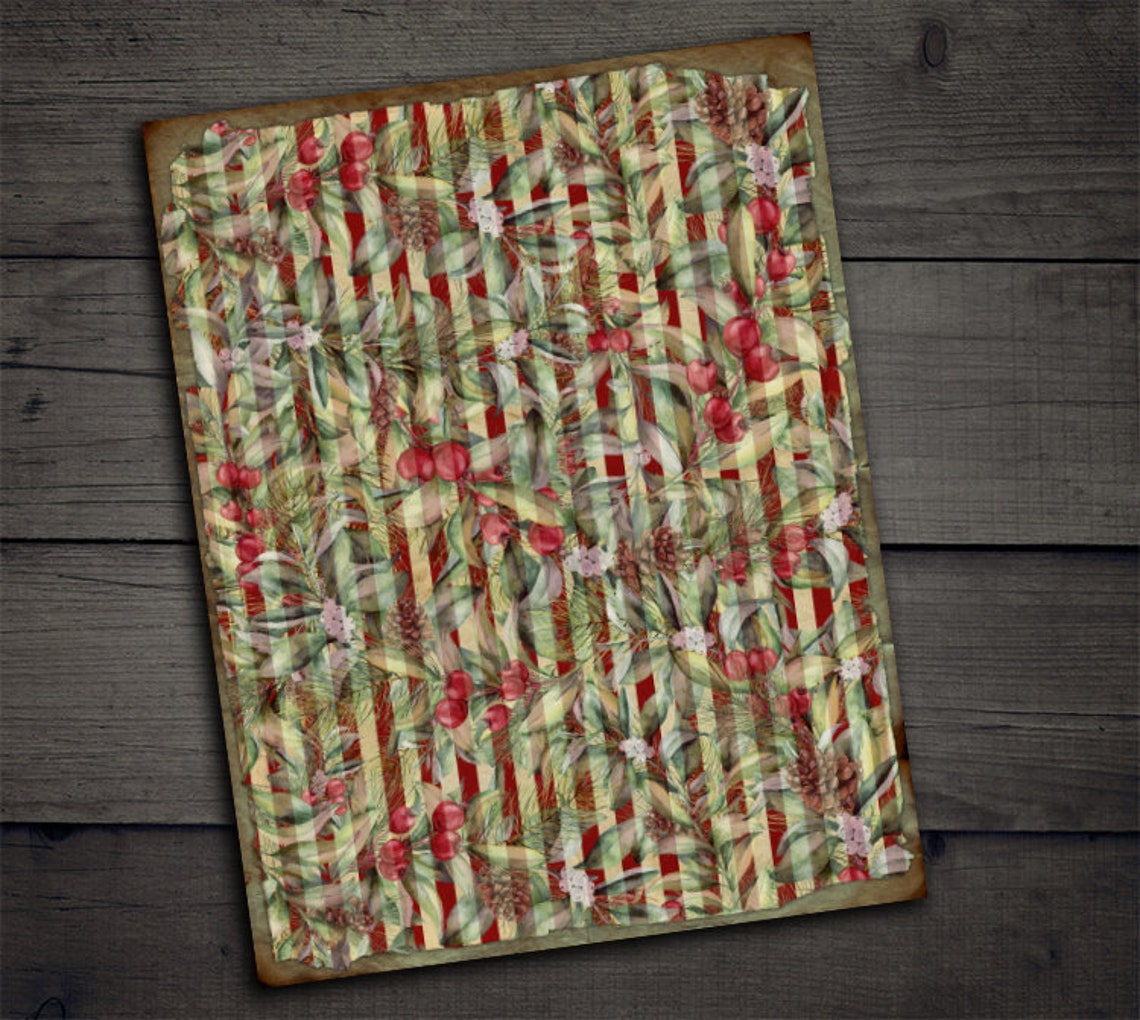 DIGITAL Digital Vintage Christmas Red Stripes Paper Download - Etsy