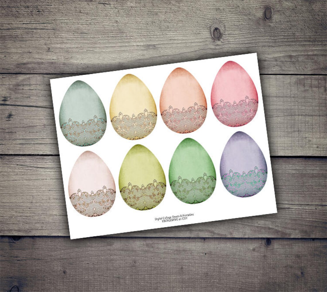DIGITAL Easter Eggs Clipart - Digital Collage Sheet Printables - Etsy