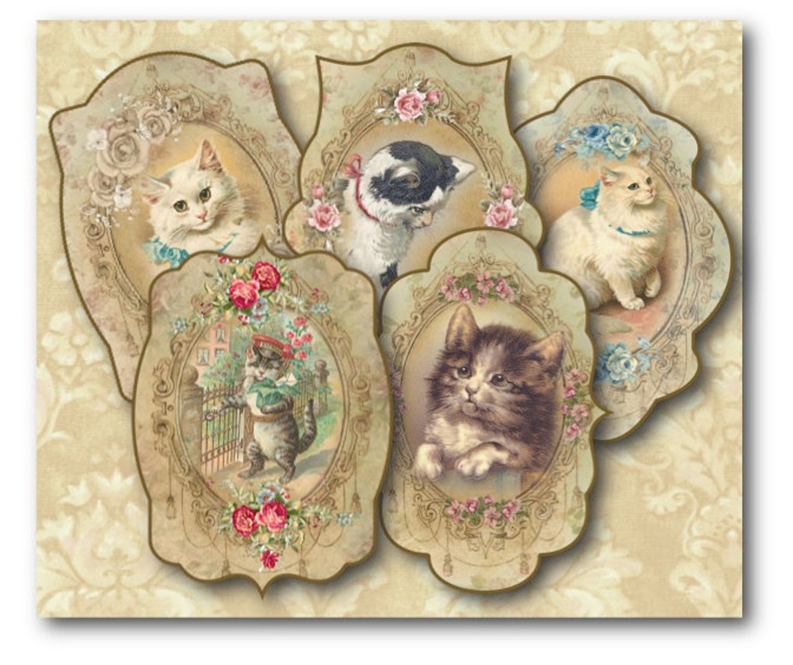 DIGITAL Cat Labels Digital Collage Sheet Download 807 - Etsy