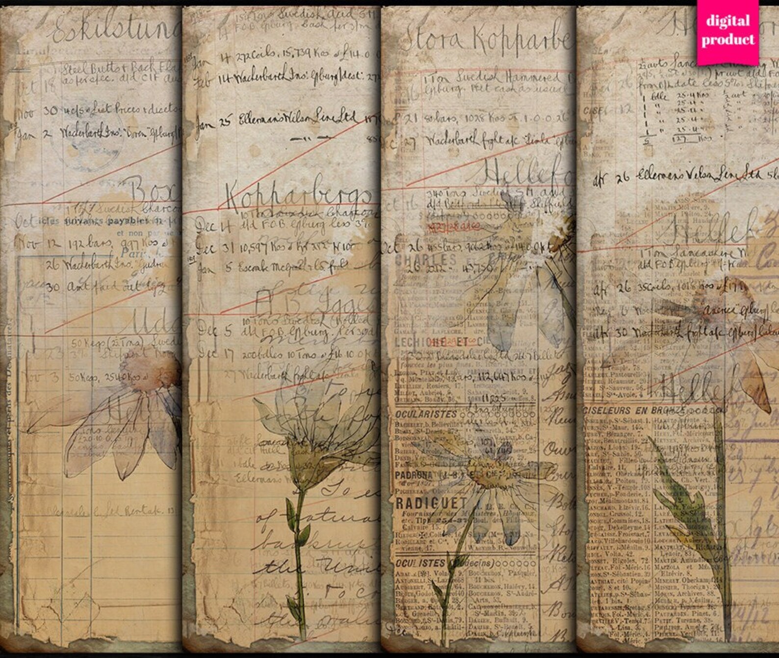 DIGITAL Grunge Ephemera Printable Vintage Ephemera Vintage | Etsy