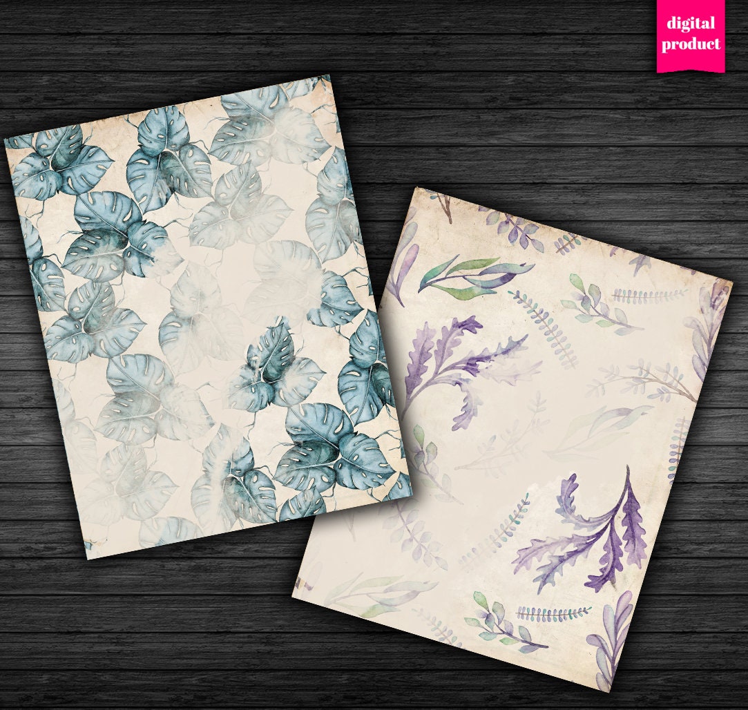 DIGITAL Vintage Botanical Paper for Junk Journals - Printable Vintage ...