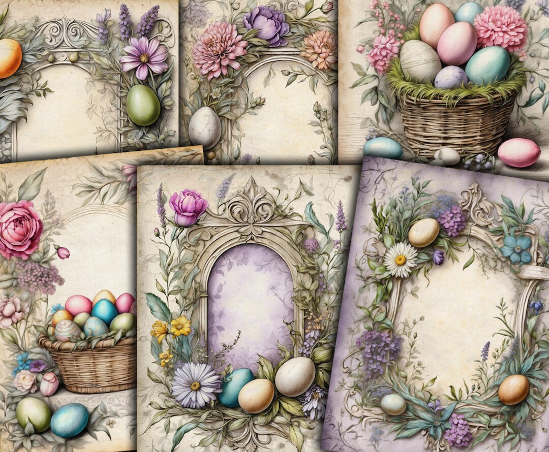Easter Digital Paper for Junk Journaling, Printable Easter Scrapbook ...