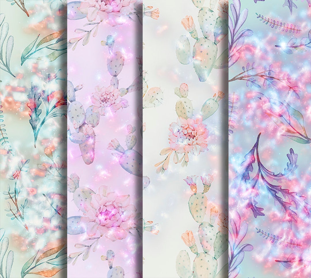 DIGITAL Magical Glowing Digital Papers - Digital Collage Sheet Download ...