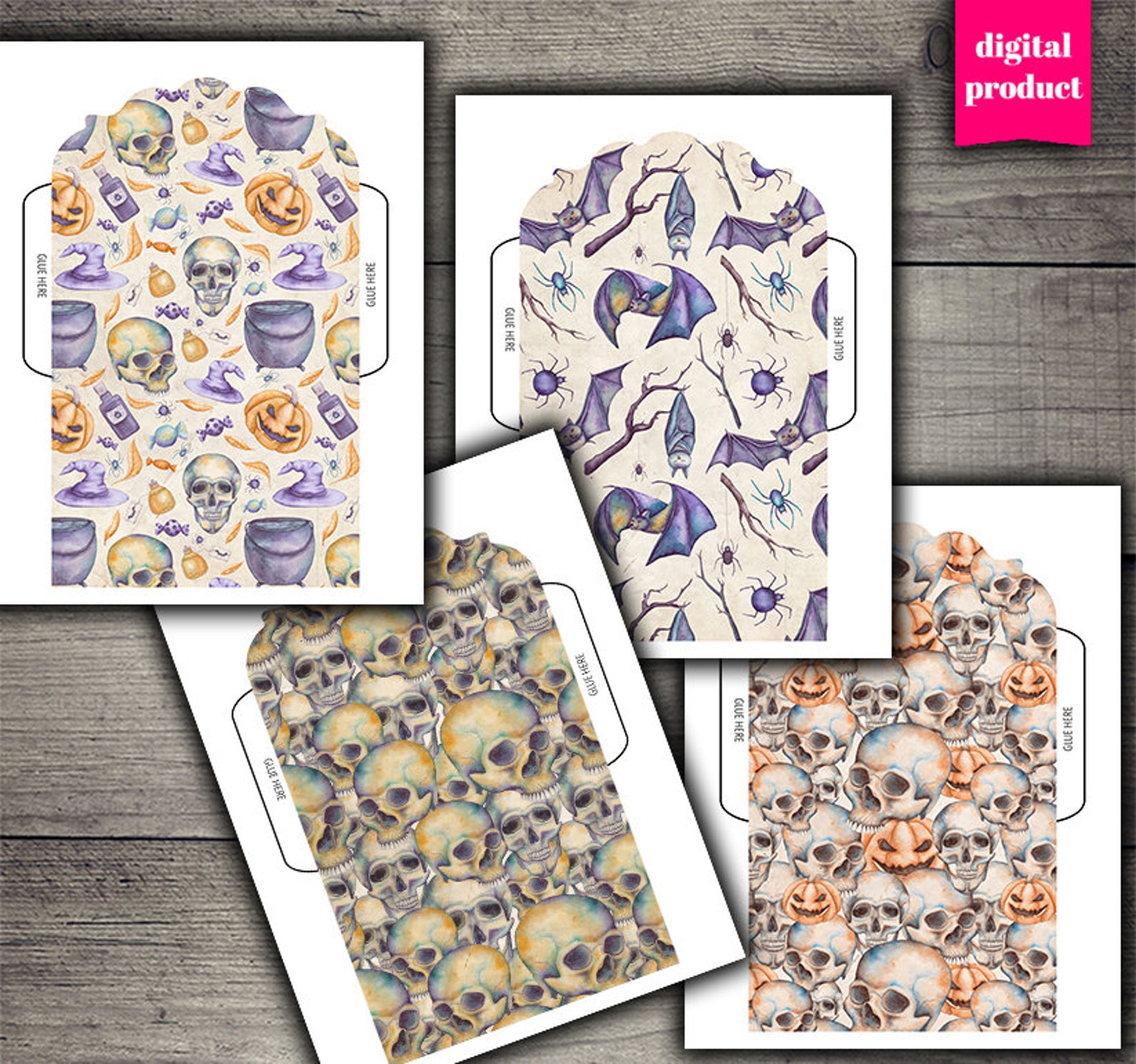 DIGITAL Halloween Printable Envelopes Halloween Graphics - Etsy