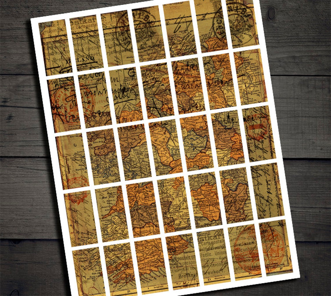 DIGITAL Vintage Maps Domino Tile Images for Cabochons - Etsy