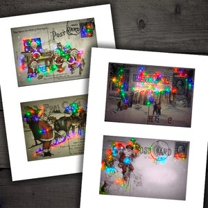 DIGITAL Christmas Lights Postcards - Digital Collage Sheet Download - Etsy