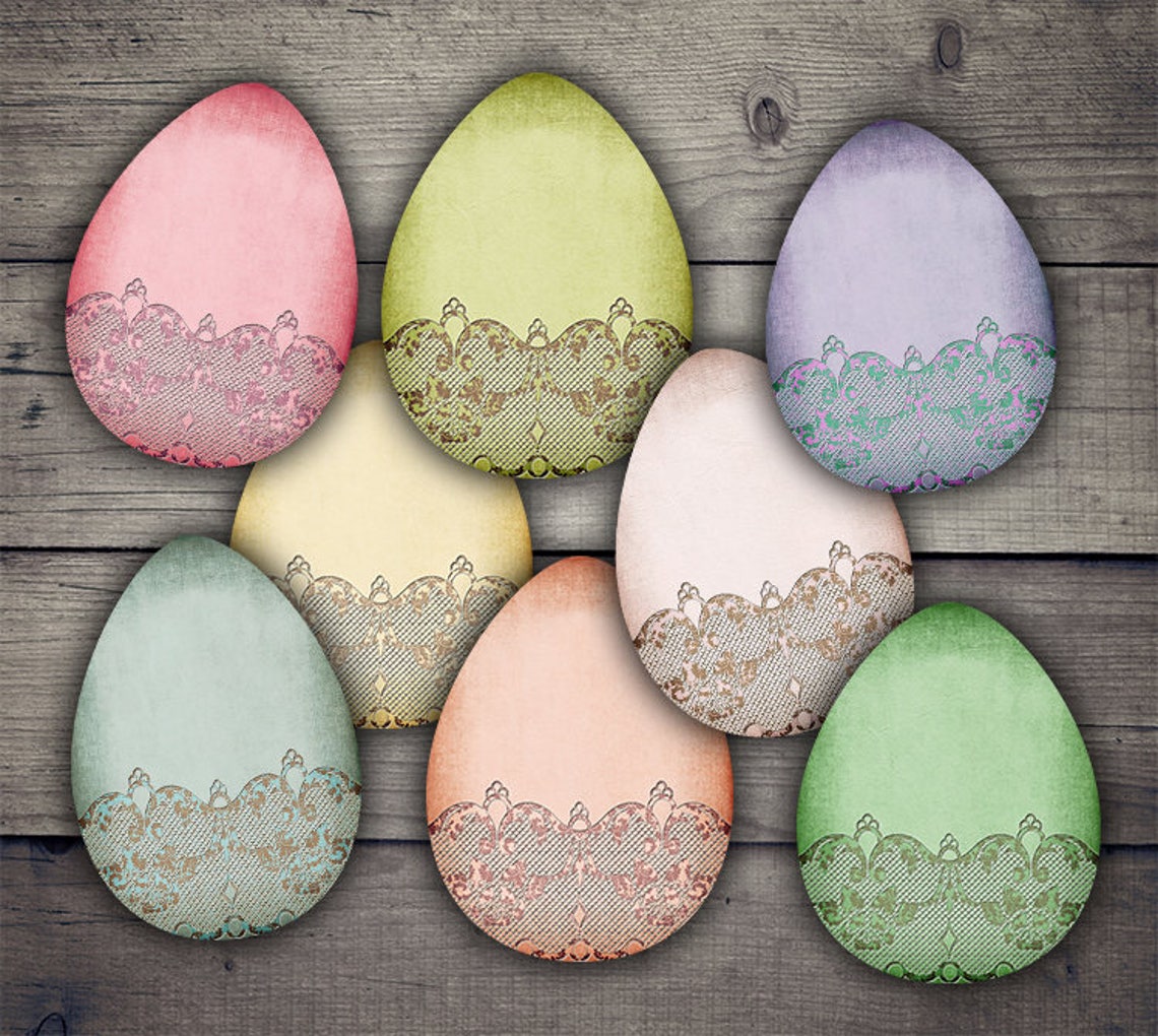 DIGITAL Easter Eggs Clipart - Digital Collage Sheet Printables - Etsy