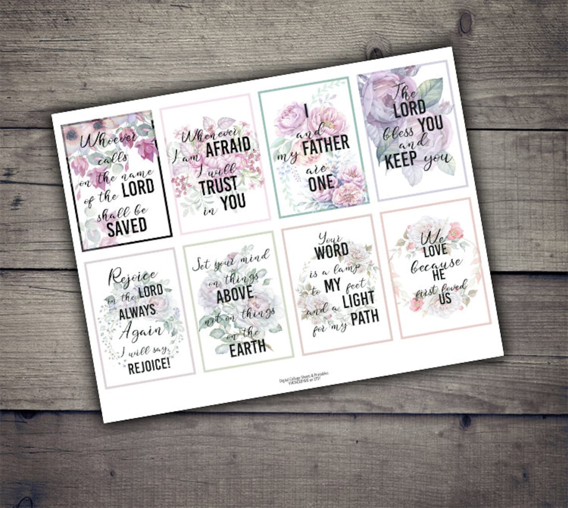 DIGITAL Bible Verses Scripture Cards Printable Digital - Etsy