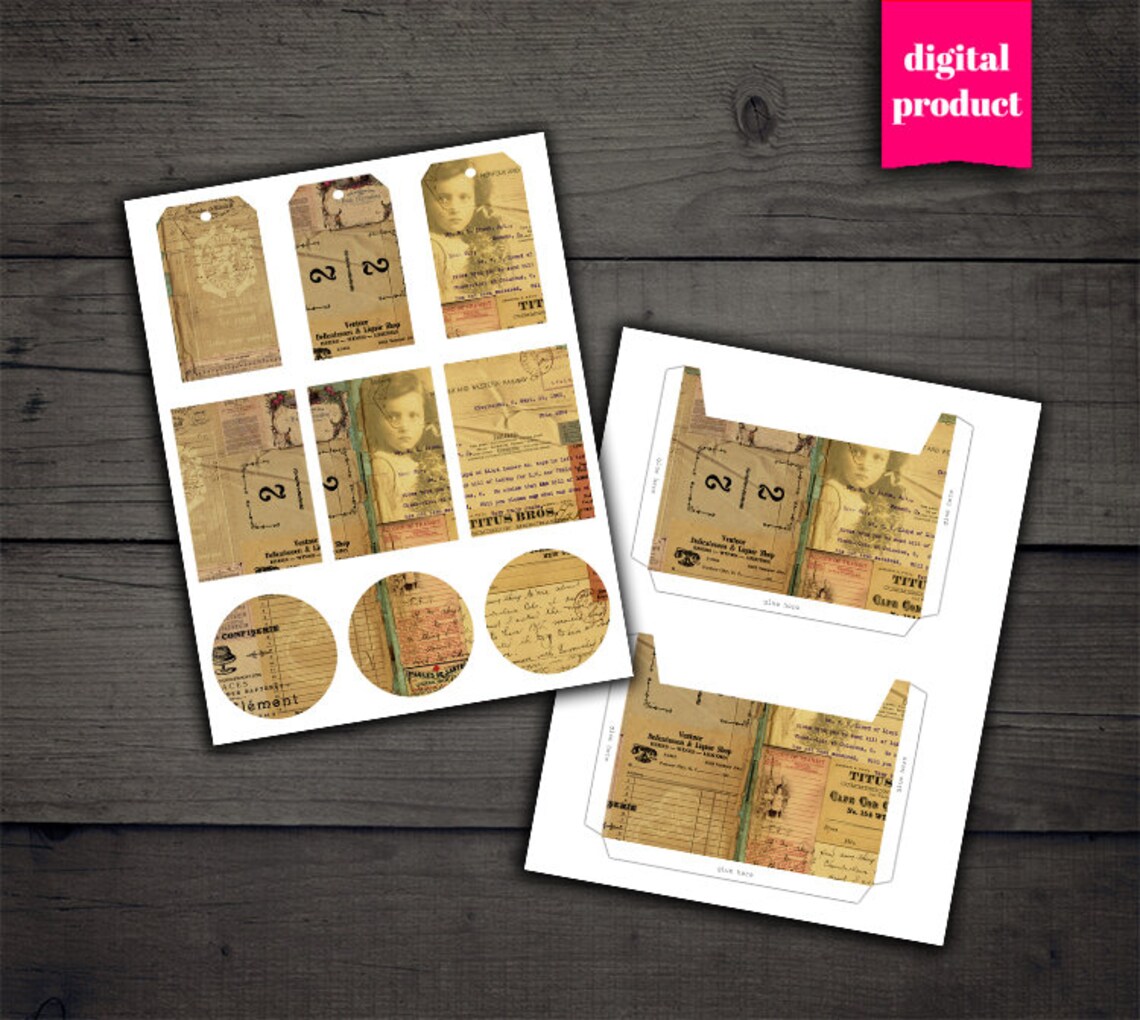DIGITAL Vintage Junk Journal Kit Download Printable Vintage - Etsy