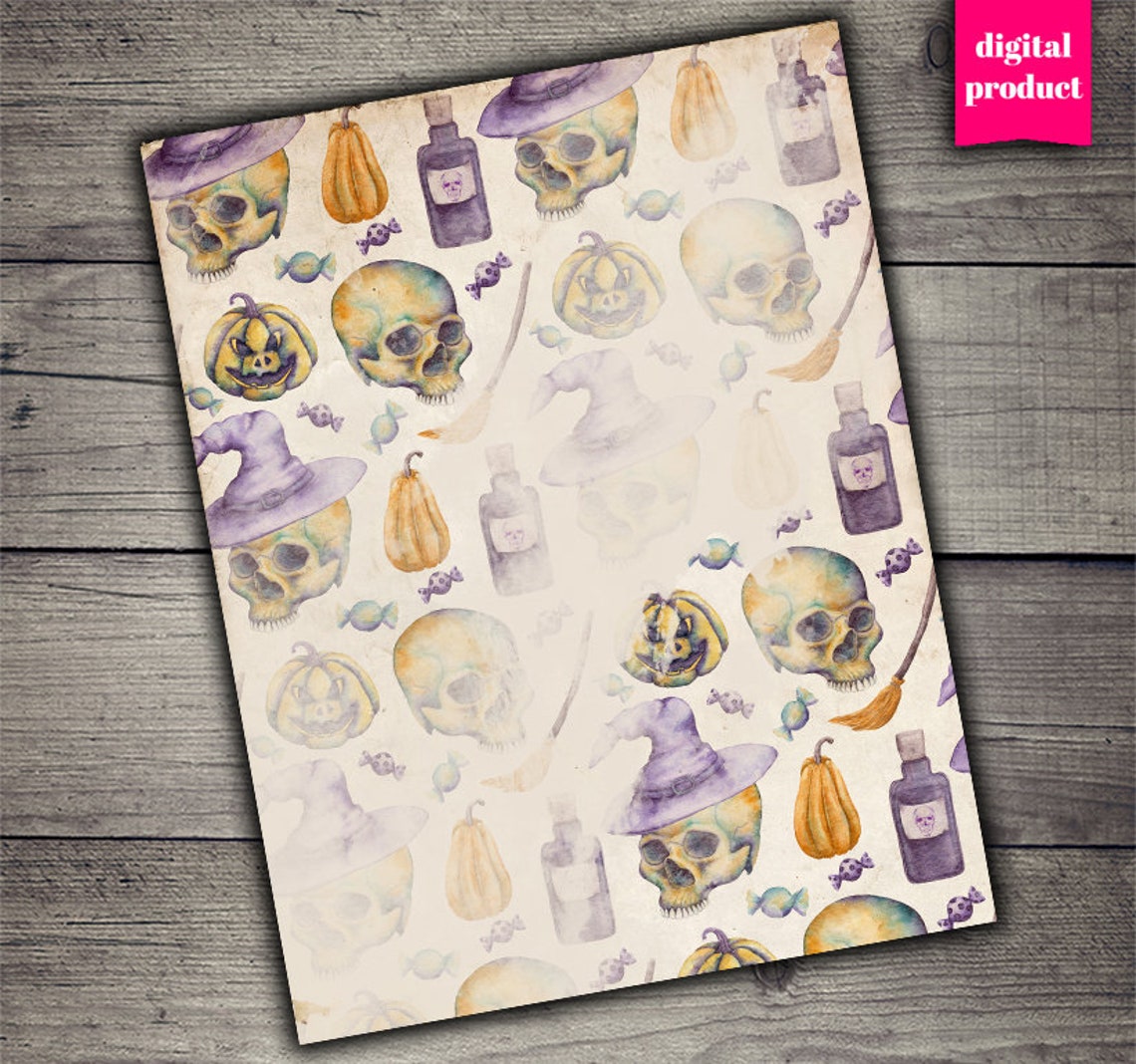 DIGITAL Vintage Halloween Papers Halloween Digital Collage - Etsy