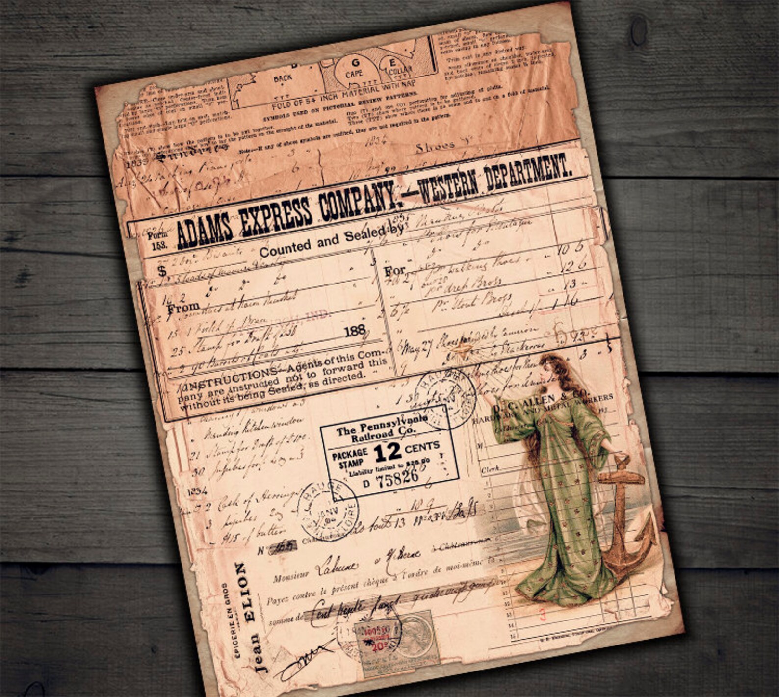 DIGITAL Vintage Grunge Christian Ephemera - Digital Collage Sheet ...
