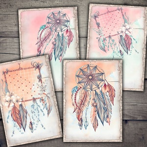 DIGITAL Boho Dreamcatcher Digital Papers - Digital Collage Sheet ...
