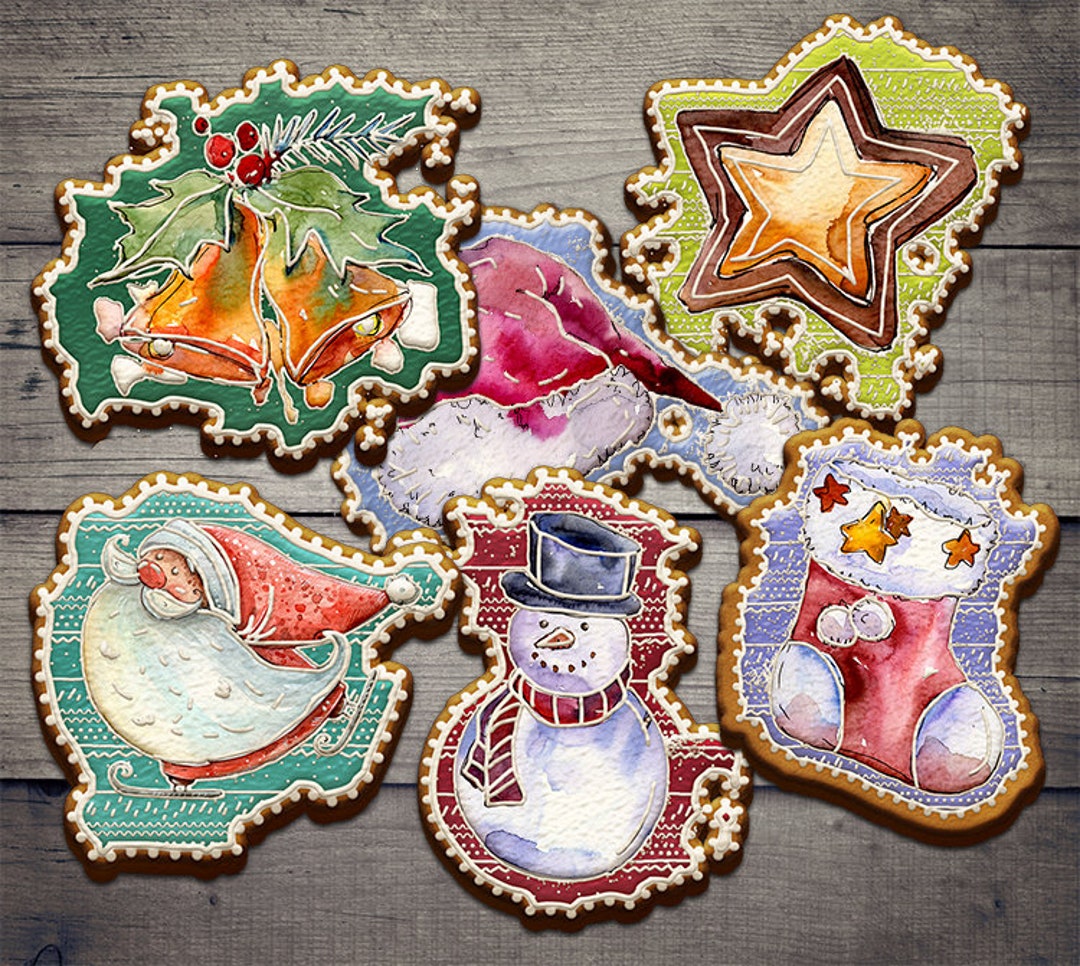 DIGITAL Christmas Gingerbread Cookies - Digital Collage Sheet ...