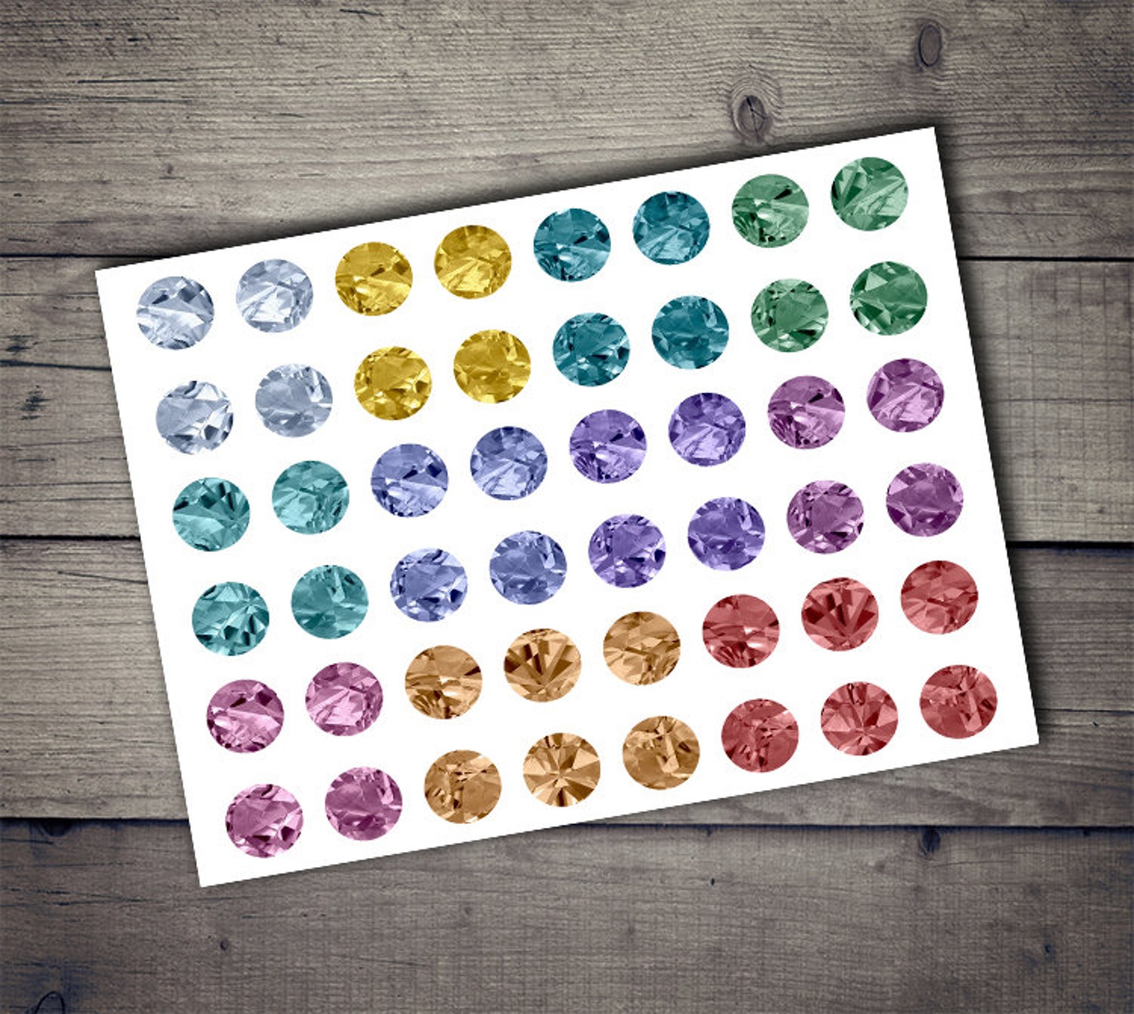 DIGITAL Printable Gemstones 1 Inch Circles for Jewelry - Etsy