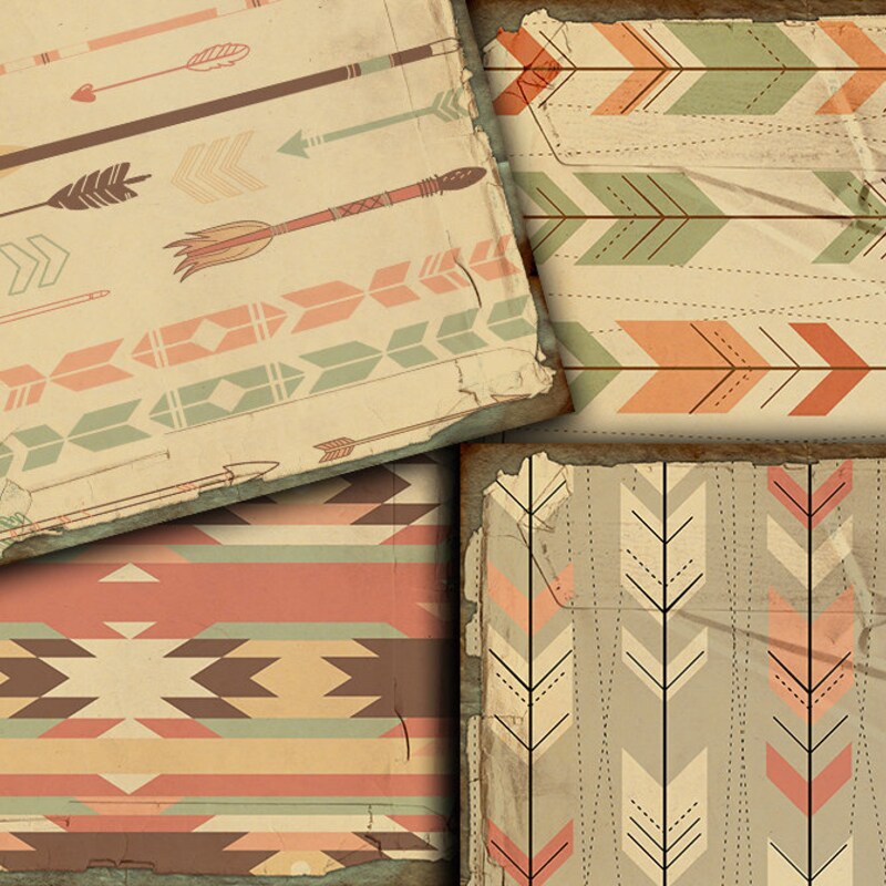 Aztec Digital Paper - Etsy