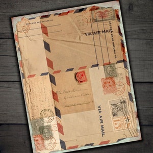 DIGITAL Vintage Grunge Postal Ephemera - Digital Collage Sheet Download ...