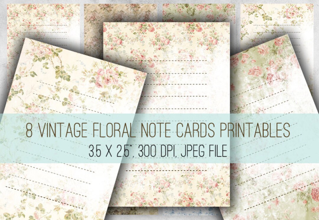 Vintage Floral Journaling Tags: Digital Collage Sheet (digital Download ...