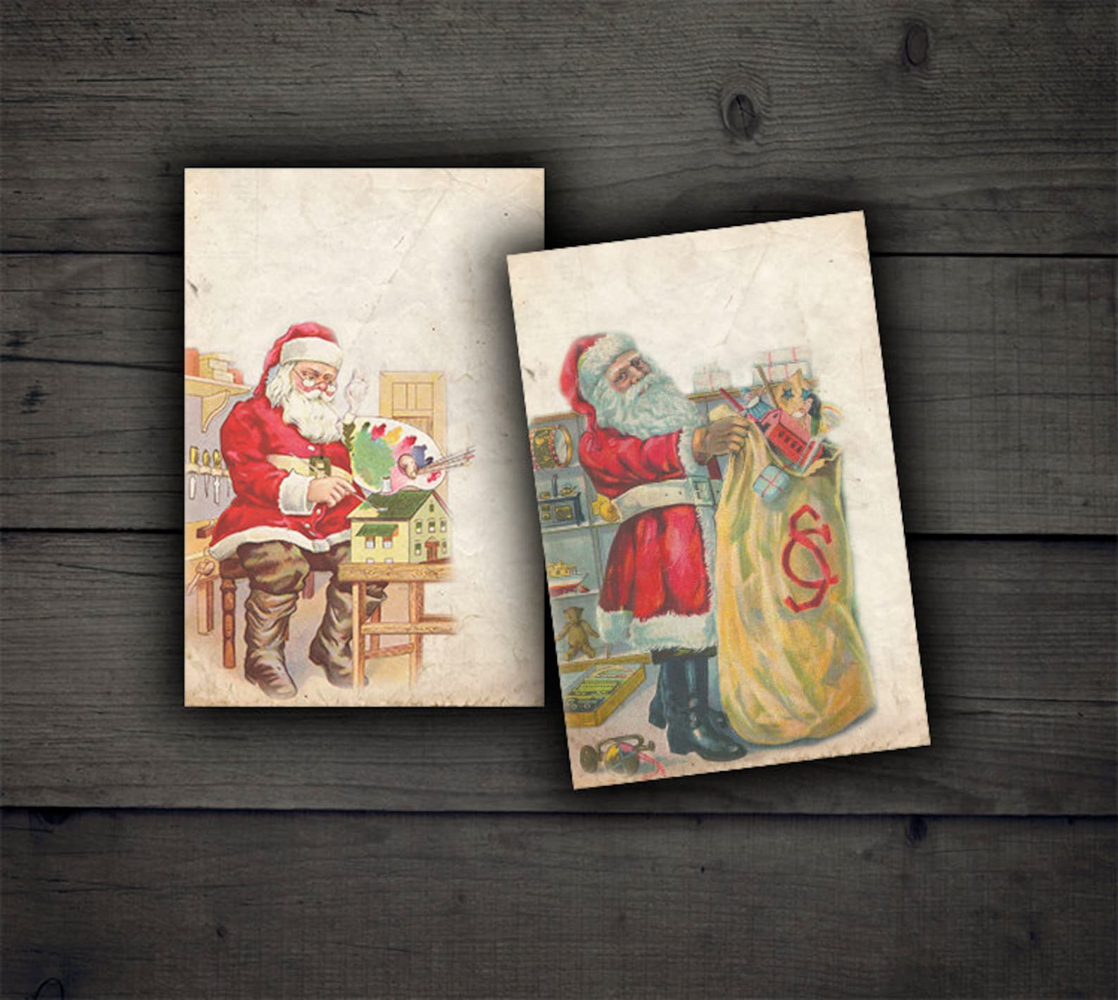 DIGITAL Printable Vintage Christmas Cards Digital Vintage - Etsy