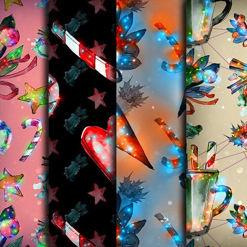 DIGITAL Christmas Lights Digital Paper Download - Etsy