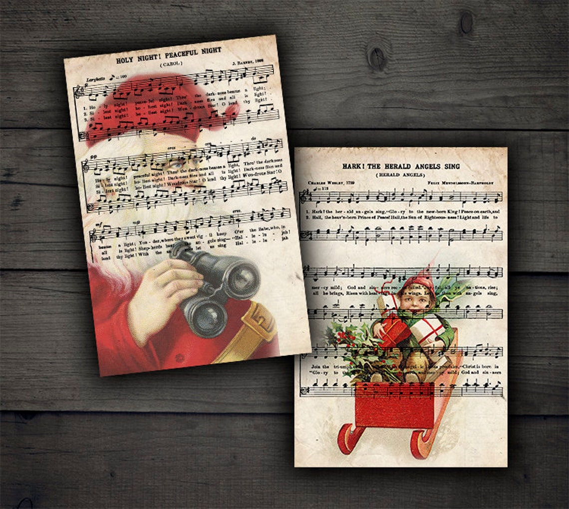 DIGITAL Printable Vintage Christmas Music Sheets Digital - Etsy