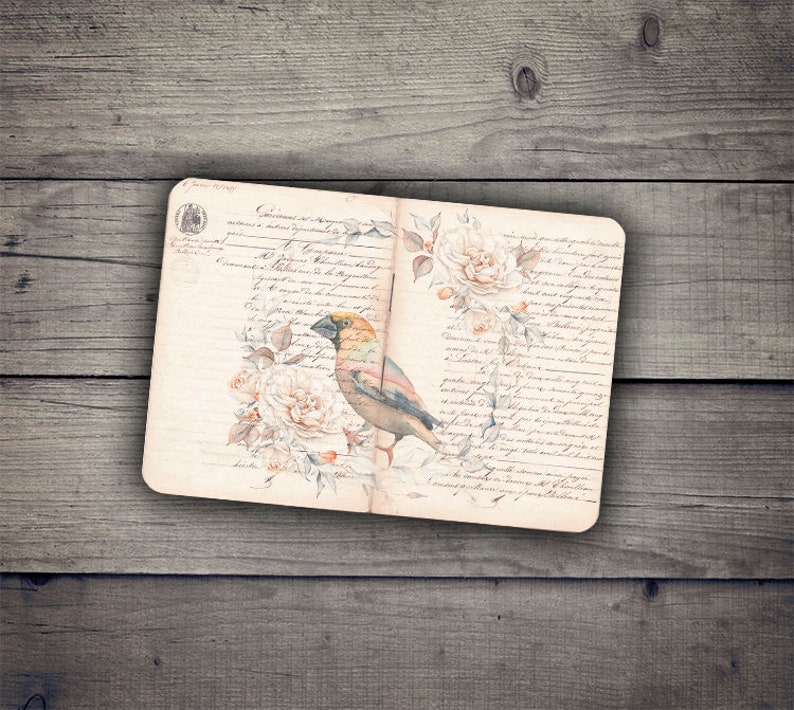 DIGITAL Bird Handwritten Letters Digital Collage Sheet Download - Etsy