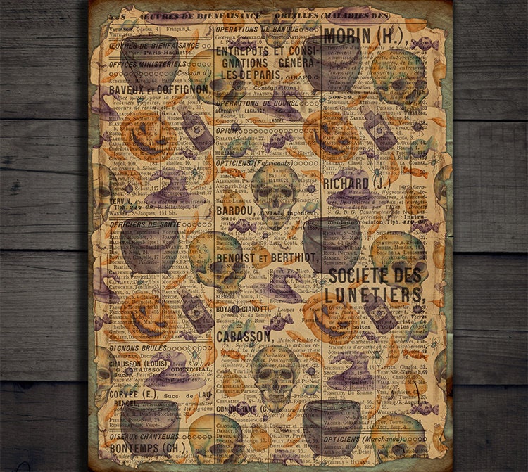 DIGITAL Vintage Halloween Junk Journal Ephemera Digital | Etsy