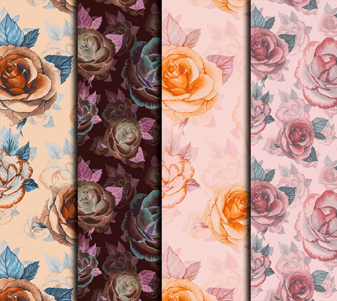 DIGITAL Vintage Floral Digital Papers Download - Etsy