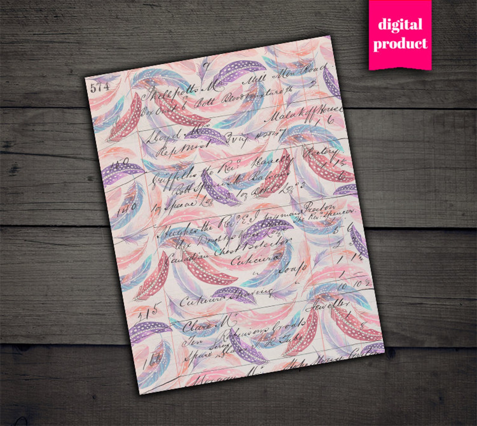 DIGITAL Feather Ephemera Printable Vintage Feather Papers - Etsy