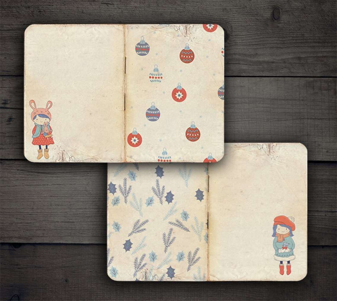 DIGITAL Winter Junk Journal Printable Pages - Winter Digital Paper ...