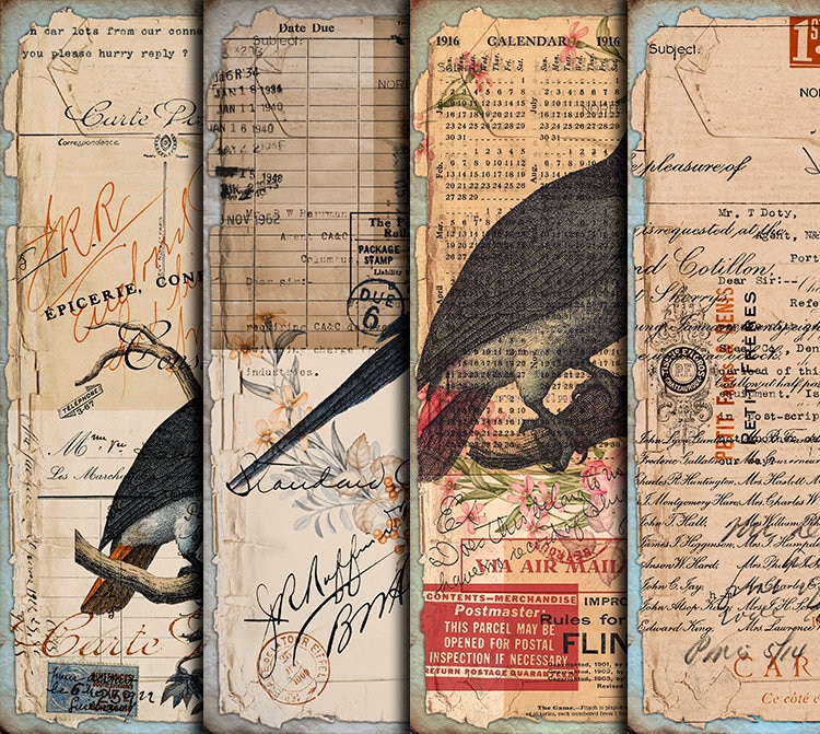 DIGITAL Vintage Grunge Ephemera Digital Collage Sheet - Etsy