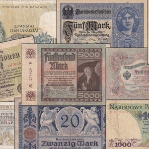 DIGITAL Vintage Ephemera Vintage Bank Notes 1905-1980 Junk Journal ...