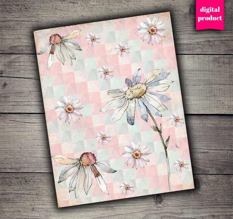 DIGITAL Daisy Paper Download Daisy Floral Digital Papers - Etsy