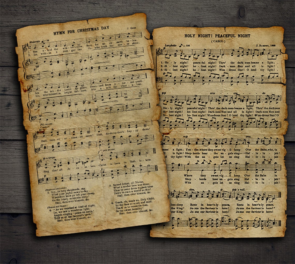 DIGITAL Vintage Christmas Music Sheets Printable Christmas - Etsy