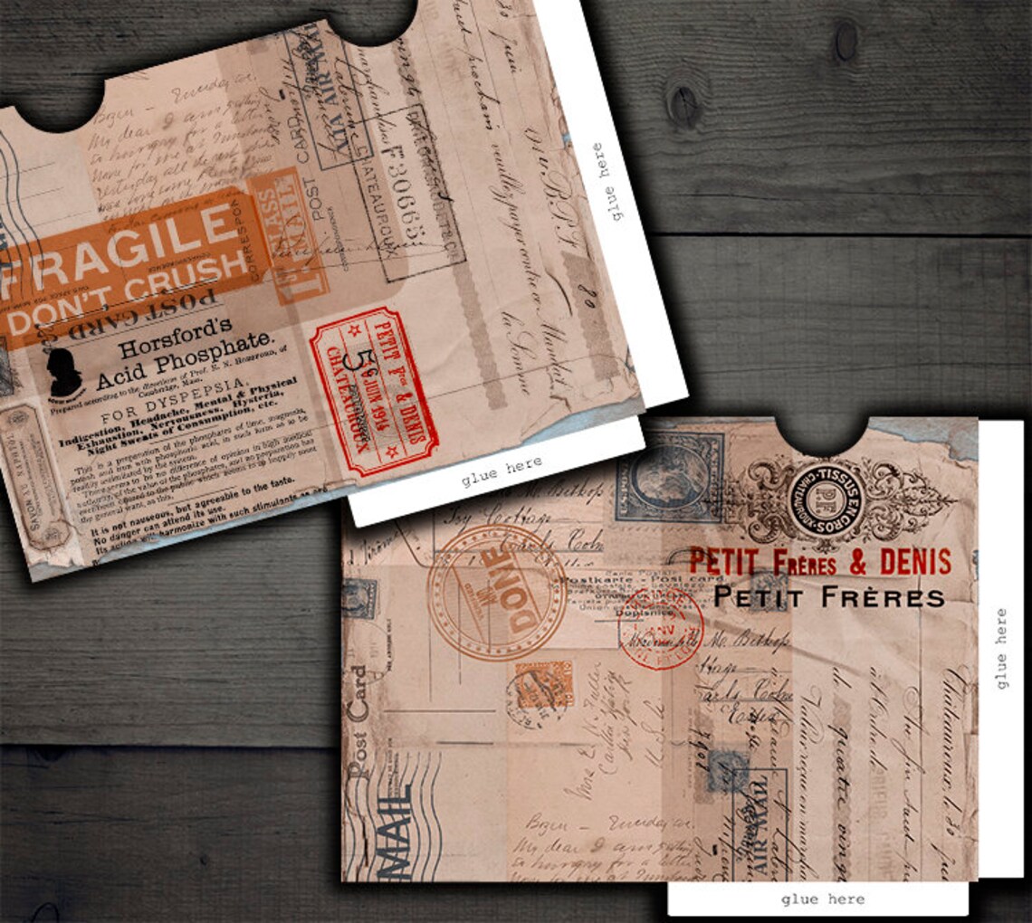 DIGITAL Vintage Postal Ephemera Envelopes Digital Collage - Etsy