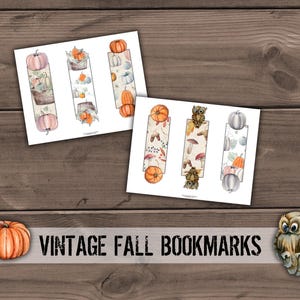 Printable Fall Bookmarks, Digital Fall Bookmarks, Pumpkins, Autumn ...