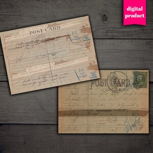 DIGITAL Vintage Telegram Postcards - Printable Vintage Postcards ...